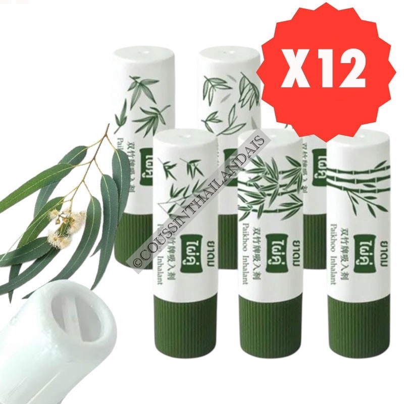 Pack of 12 Paikhoo nasal inhaler sticks | Menthol Eucalyptus